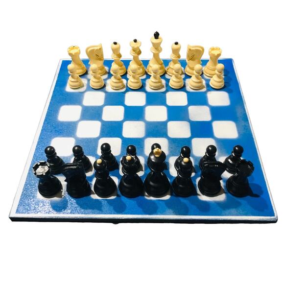 & Other Stories | Games | Large Painted Chess Set Blue White | Poshmark